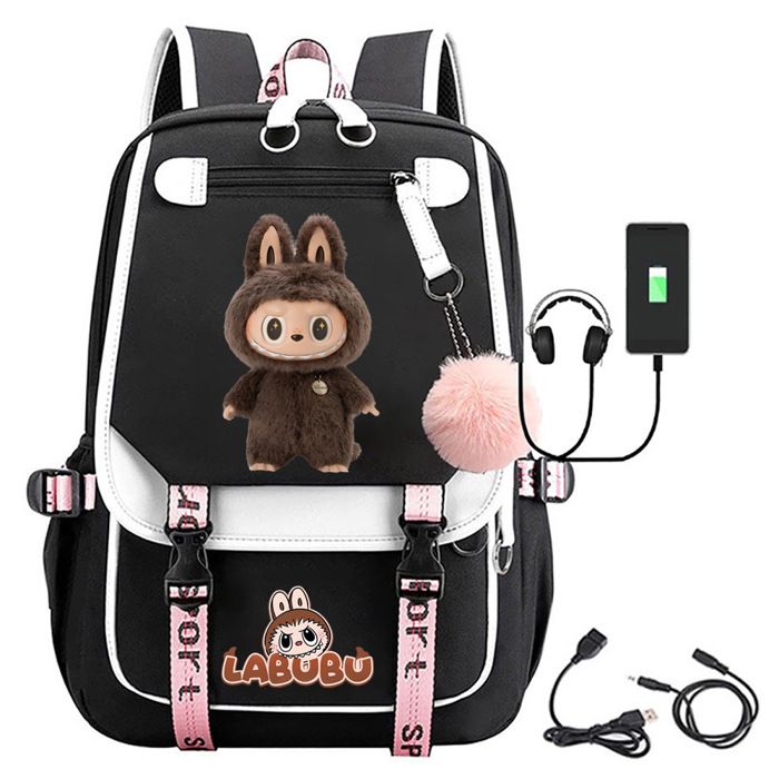 ECELEN Sac à dos scolaire Labubu – Étudiant collège/lycée – USB ...