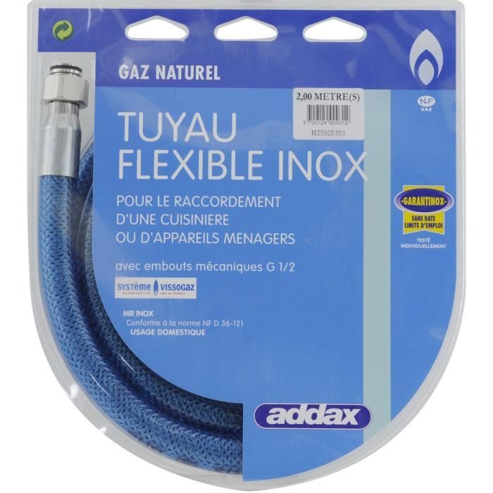 Flexible - ADDAX - 2M - Inox - G1/2 - Norme NF D36-121 - Utilisation ...