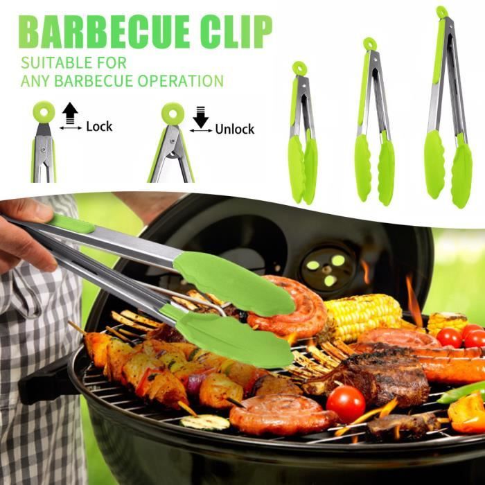 【Ensemble barbecue】Pinces de cuisine Cook Grill Servir en acier ...