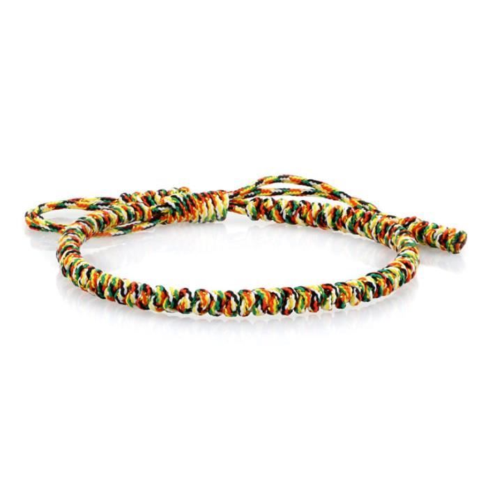 Bracelet bohème en corde multicolore réglable nœuds faits à la main ...