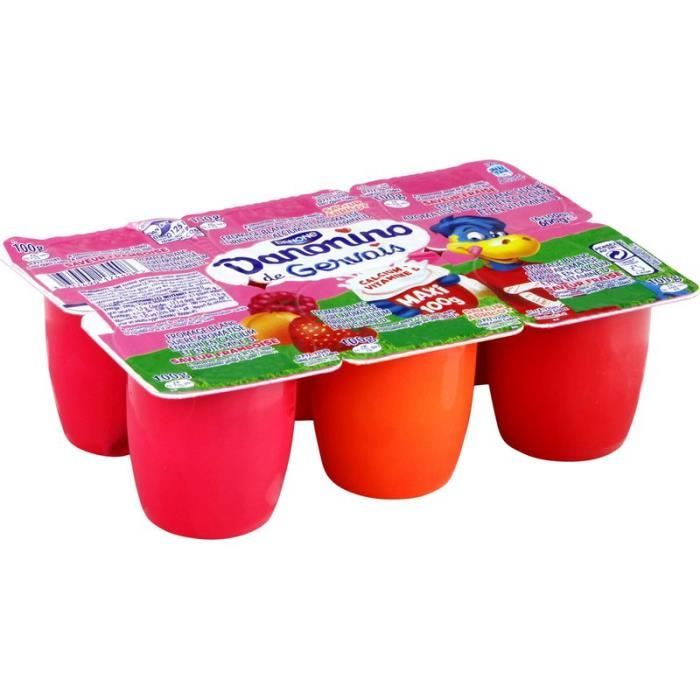 DANONE Danonino de Gervais - Maxi - Yaourt aux fruits - Saveurs fraise ...