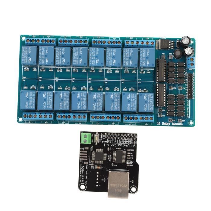 FAN-Module Relais Ethernet 16 Channel, Contrle à Distance, Serveur Web ...