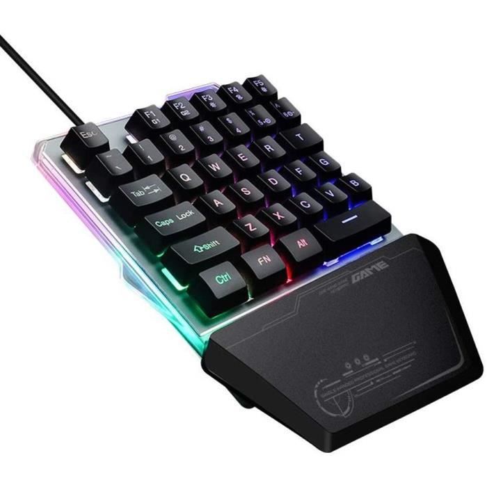 Clavier pour Gamers à une main (One Hand) Mécanique, rétroéclairé 7 ...