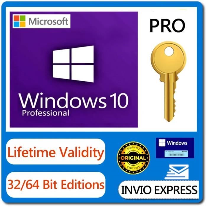 Windows 10 Pro Professionnel - Activation en ligne - Livraison Rapide à ...