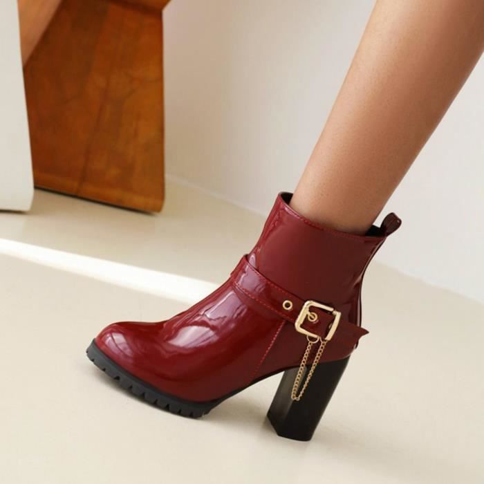 Femmes bottines bout pointu talon haut hiver décontracté chaud femme ...