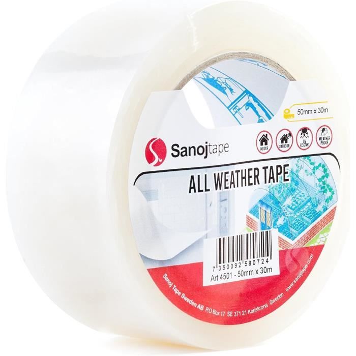 Ruban Transparent pour Réparation par tout temps de Sanojtape de 50mm x ...
