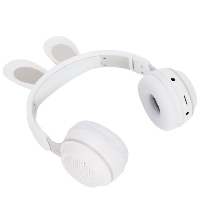Tbest casque d'écoute sur l'oreille Oreille de lapin Bluetooth 5.0 ...