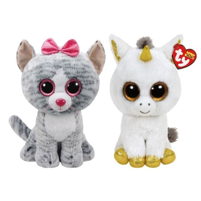 Ty - Peluches - Beanie Boo's - XL Kiki Chat & Pegasus Licorne ...
