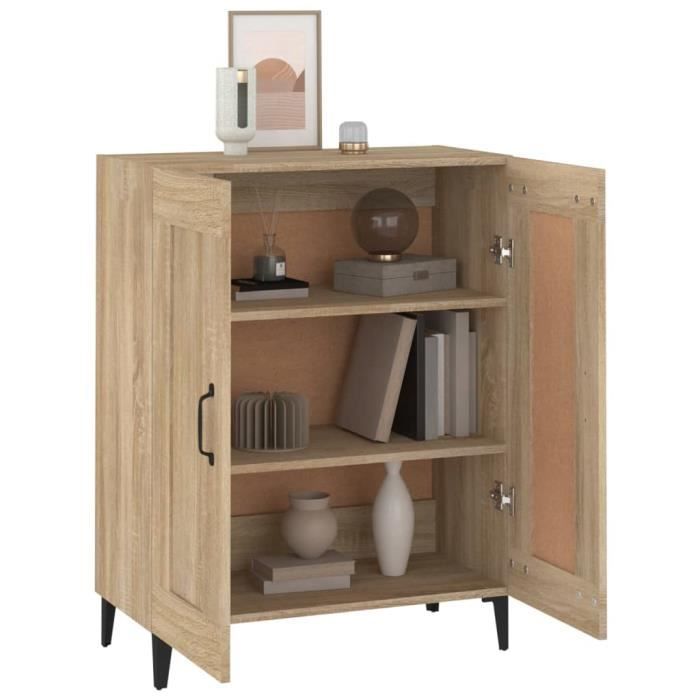 FAN - Buffet Chêne sonoma 69,5x34x90 cm Bois d'ingénierie - HAUTE ...