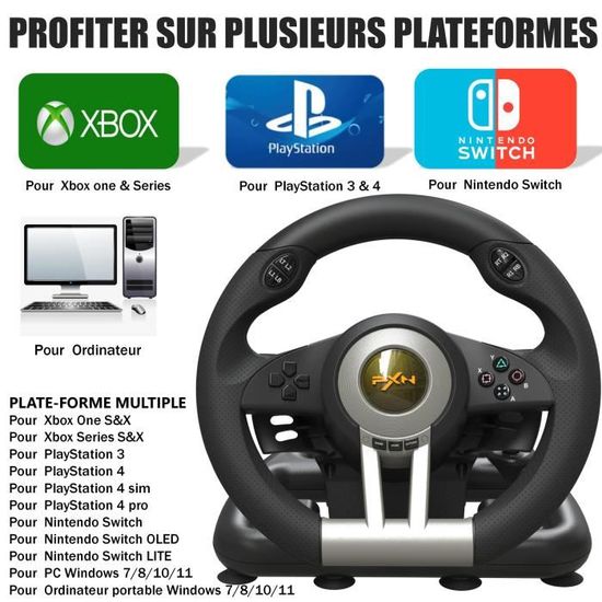 PXN V3IIIB Volant de Course avec Pédales, Retour de Vibratoire, 180 ...