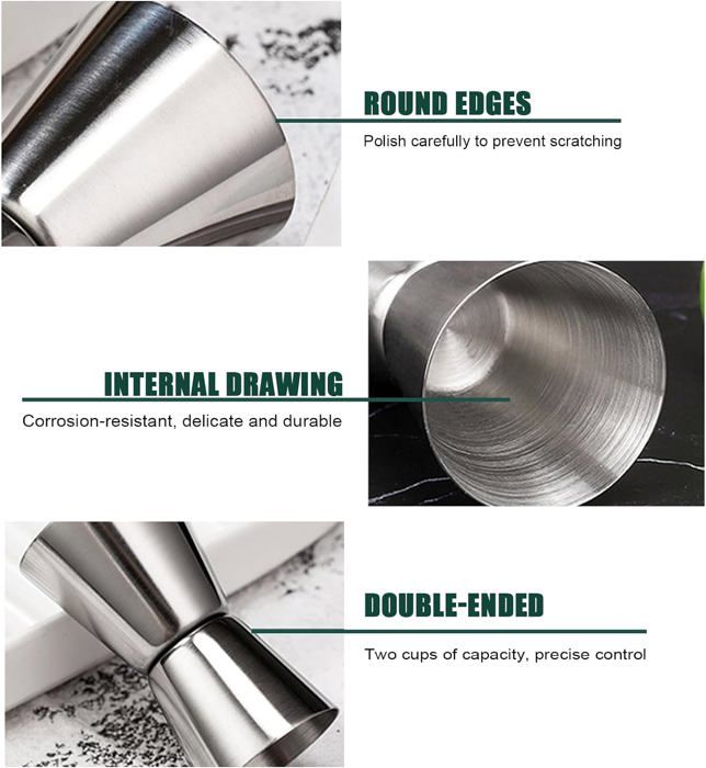 2 Pièces Cocktail Jigger, Doseur Cocktail 20/40 ml, Double Doseur à ...