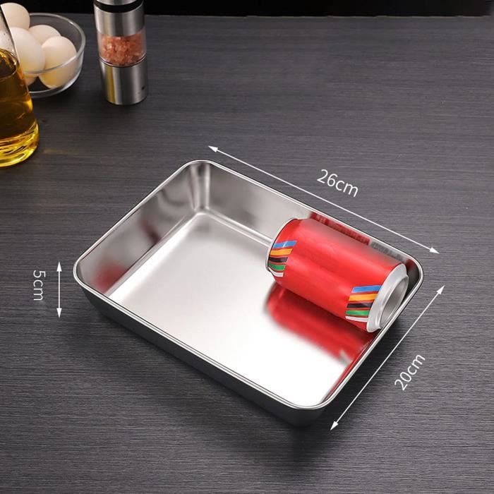 Plateau INOX Rectangulaire, plaque à pâtisserie pour la cuisson ...