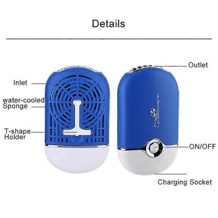 Mini ventilateur portable rechargeable par USB (bleu) - Cdiscount Bricolage
