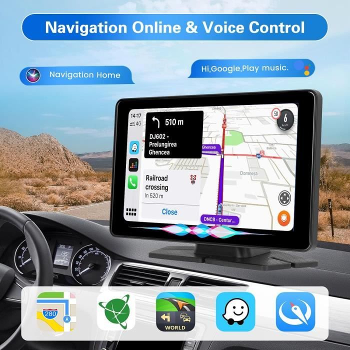Carplay Sans Fil Ecran Voiture Android Auto Sans Fil Avec 2,5K Dash Cam ...