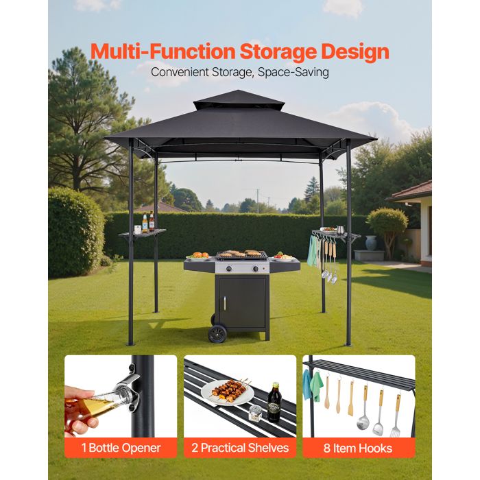 Gazebo de Barbecue-VEVOR-243 x 150 cm-Tonnelle de BBQ Extérieur avec ...