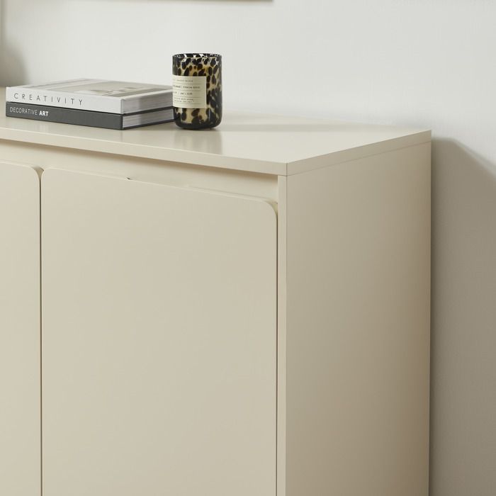 Buffet AKKA 3 portes beige 140 cm - Cdiscount Maison