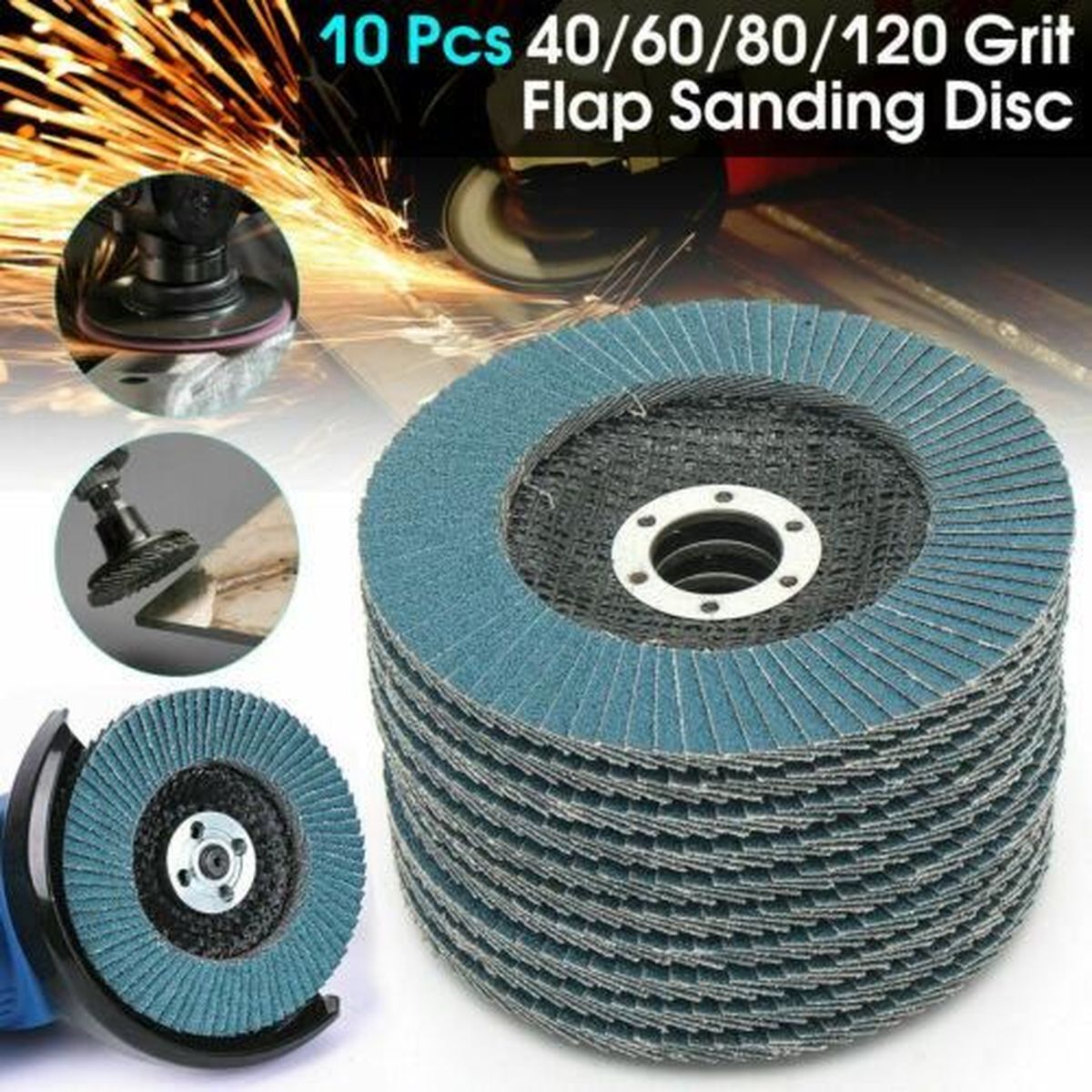 10 x 125MM DISQUE À PONCER PONCÉ DE 5 "MOULES À ANGLE DE MEULAGE 40/60 ...