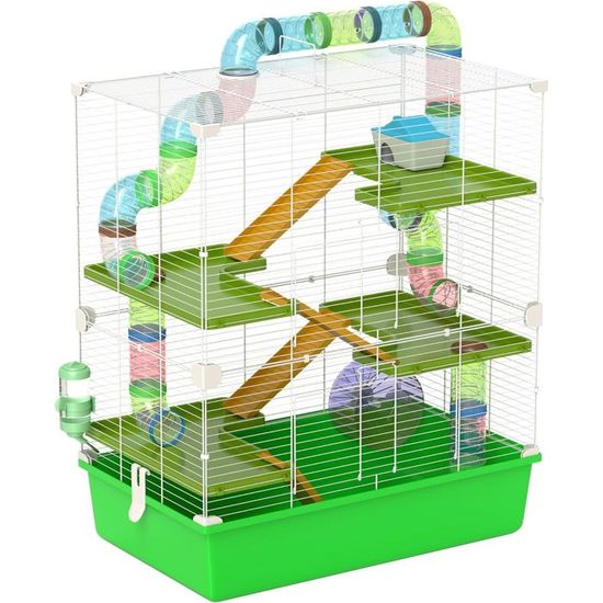 PawHut Grande Cage pour Hamsters Cage pour Rongeur 5 Niveaux avec ...