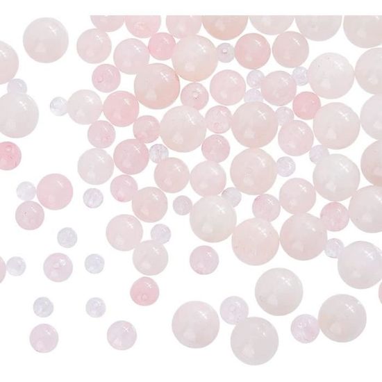 120Pcs 4 Tailles Perles De Quartz Rose Naturel Entretoise En Cristal ...