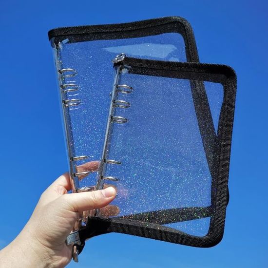 Feuillet mobile,Classeur à glissière en PVC transparent pour agenda ...