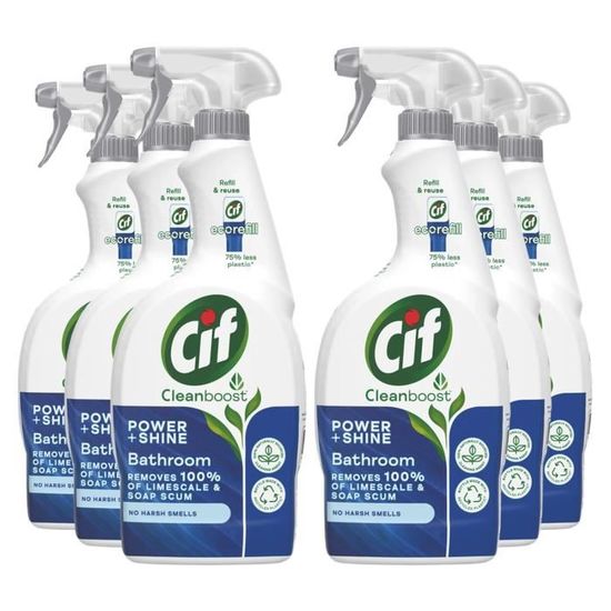 Cif Power & Shine 100% Limescale removal Bathroom Spray, 6 Pack of ...