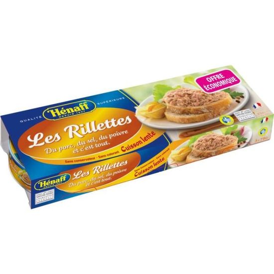 HENAFF Rillettes - Pur porc - 3x78g - Cdiscount Au quotidien