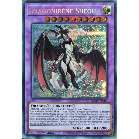 Carte YU-GI-OH MP21-FR065 Dragonirène Sheou Prismatic Secret Rare NEUF FR - Cdiscount Jeux - Jouets