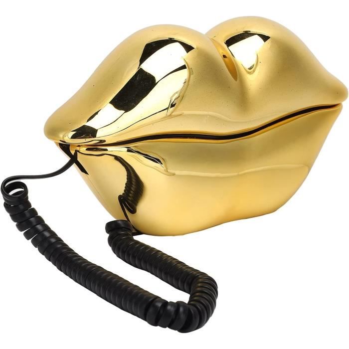 Lips Landline Gold, Téléphone Fixe de Bureau avec Fonction de Stockage ...