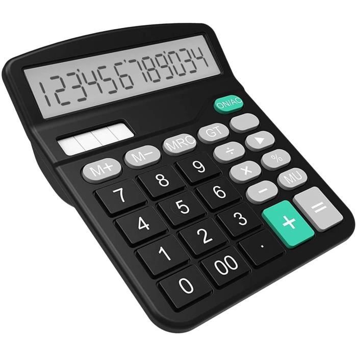 Portable Calculatrice de Bureau, Batterie Solaire à Double Alimentation ...
