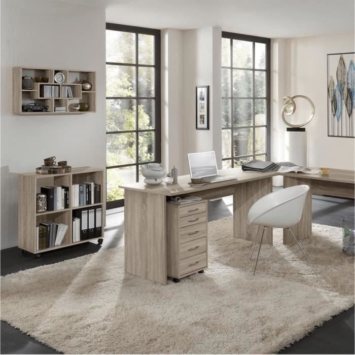 Armoire mobile avec 5 tiroirs Chêne - GKK - A4287 - Meuble de bureau ...