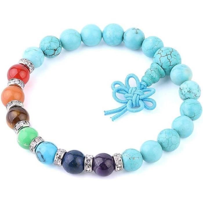 Bracelets En Pierre Naturelle Pour Homme, 7 Chakras Perles En Pierre ...