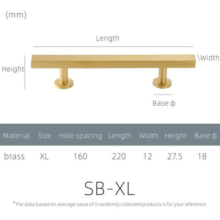 SB-XL - meuble en laiton à longues poignées, style nordique moderne ...