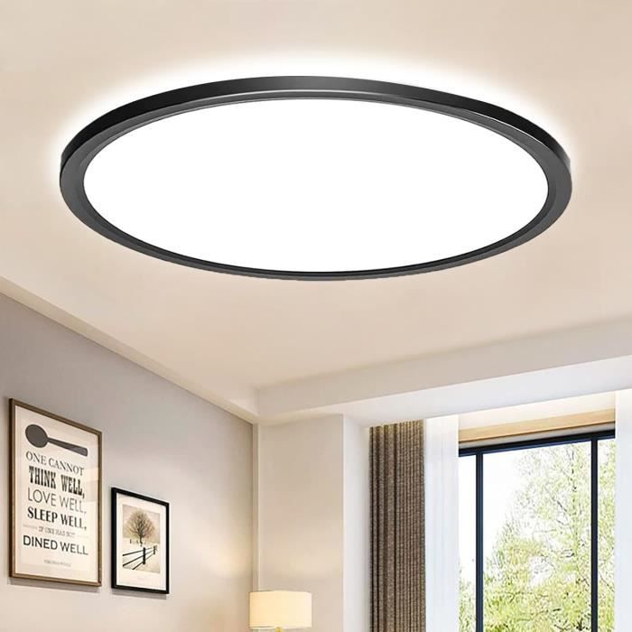 Plafonnier Led Rond Ultra-Fin Lampe Plafond Plat Avec Rétro Éclairage ...