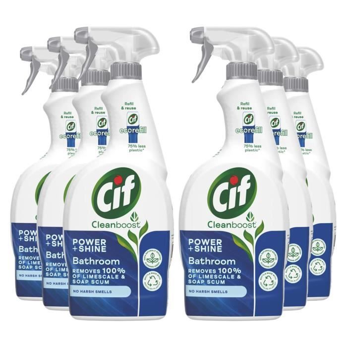 Cif Power & Shine 100% Limescale removal Bathroom Spray, 6 Pack of ...