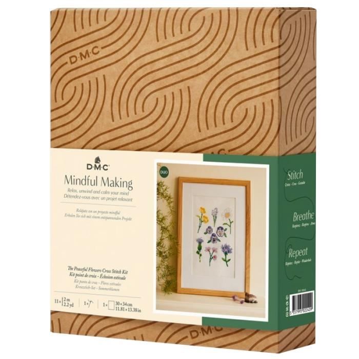 Kit DIY Broderie Mindful DMC - Éclosion Estivale - 17,5 x 20 cm ...
