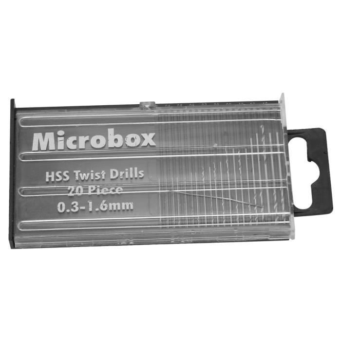 Mini foret hélicoïdal - HURRISE - 20pcs - Acier rapide - 0.3mm à 1.6mm ...