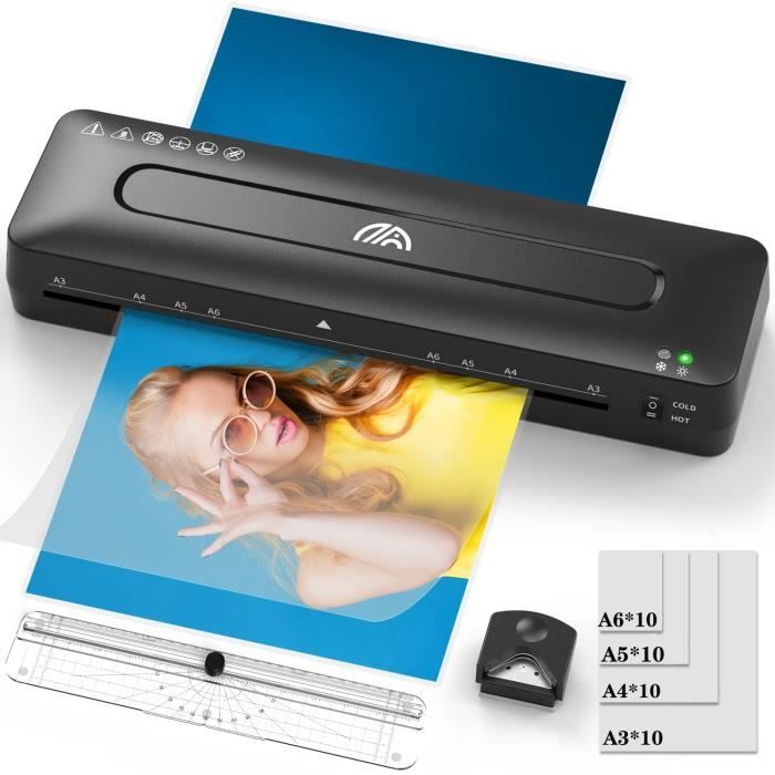 Plastifieuse A3 A4 A5 A6 - 5 en 1 Machine à Plastifier - Avec 40pcs ...