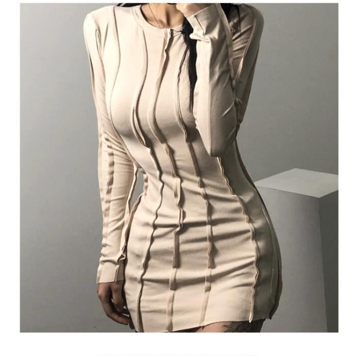 CRAZE Gagaok Vintage femmes robe printemps automne col rond droite ...