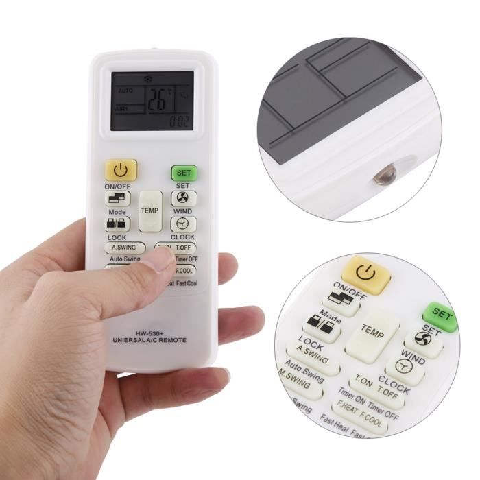 Qiilu Télécommande Universal Air Conditioner Remote Control, Remote LCD ...