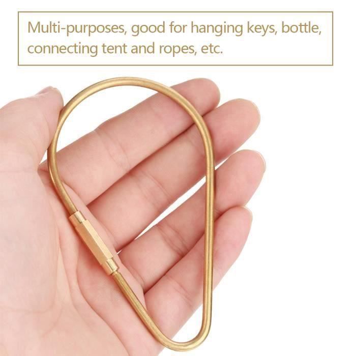 Progrès-Crochet de porte-clés Serrure à vis en laiton mousqueton Clip ...