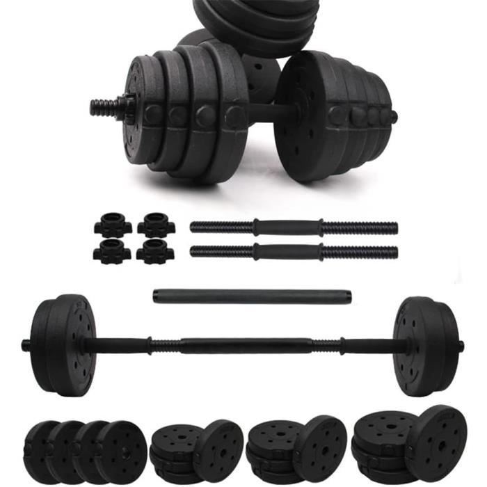 Haltère réglable, Kit Haltères Musculation 20KG, avec Barre d’Extension ...