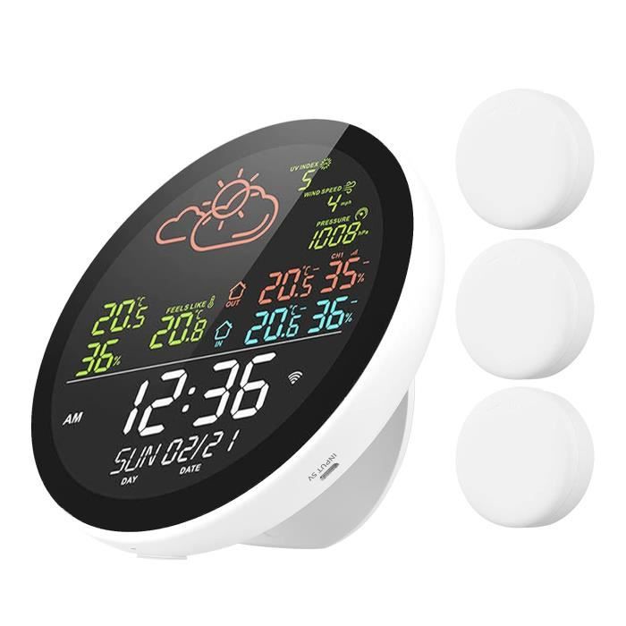 Station Météo Intelligente Wifi Avec Horloge Compteur De Température Et ...