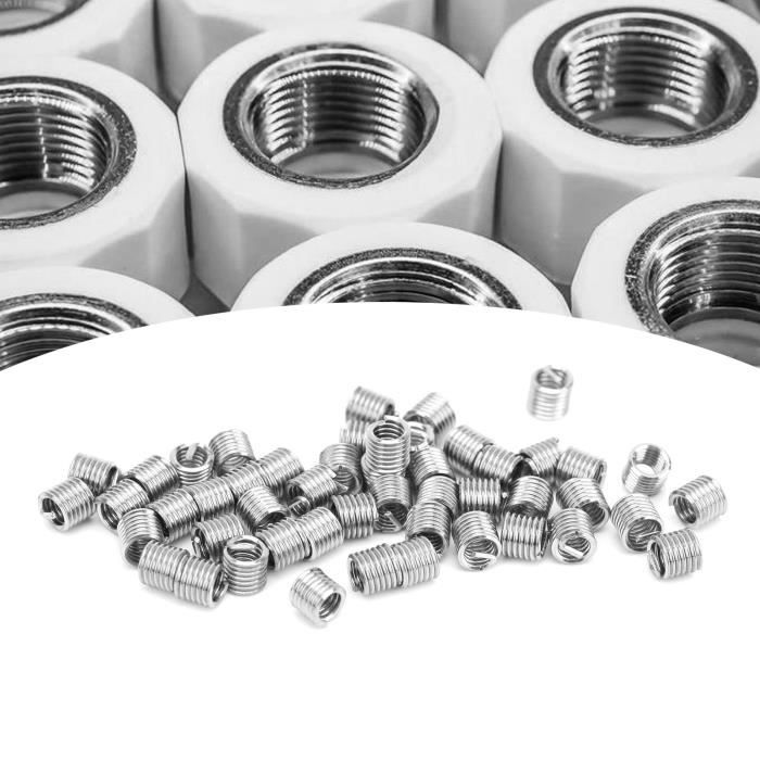 VBESTLIFE Set de réparation de trous de vis en acier inoxydable avec inserts filetés, 50Pcs, USA ...