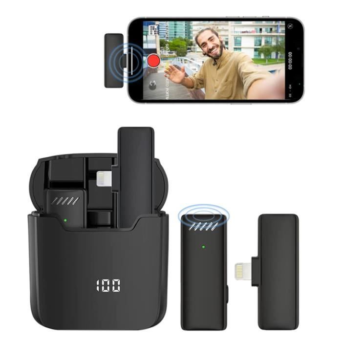 Microphone Cravate sans Fils, Micro Cravate Compatible pour iPhone iPad ...