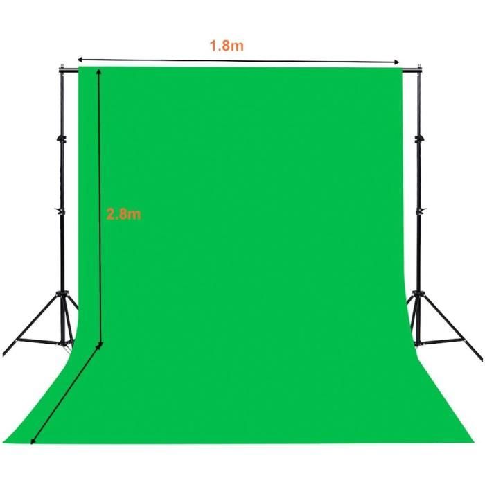 Fond de Photo écran Vert 1,8x2,8m, Fond Studio Photographie Anti-Rides ...