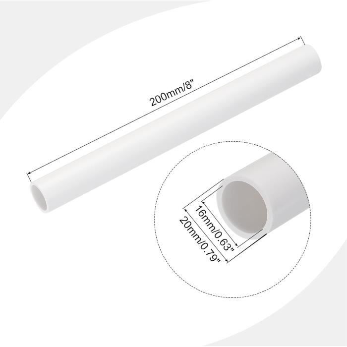 Tuyau Rond Rigide En Pvc - 16 Mm X 20 Mm X 20 Cm (Di X De X L) - Blanc - Résistant Aux Impacts ...