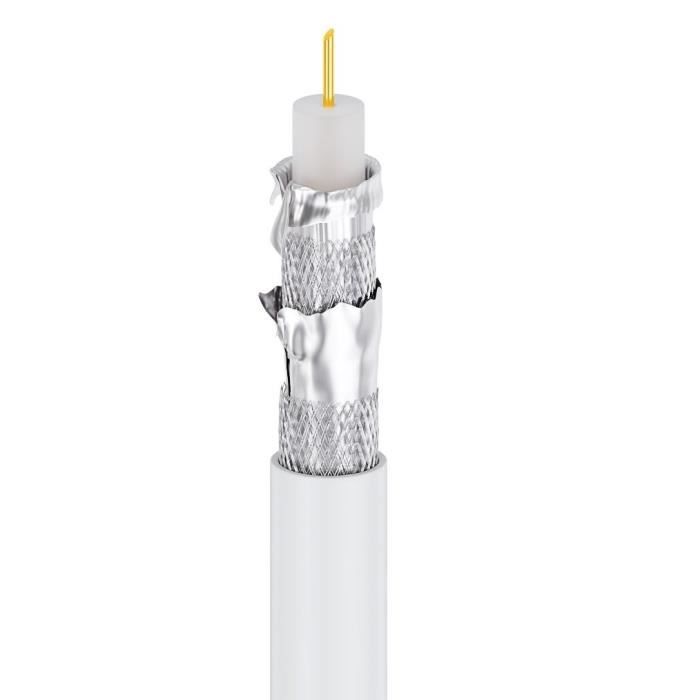 10M Hq Câble Coaxial Satellite Sat 130Db Blindé 4 Couches Dvb-S Dvb-S2 ...