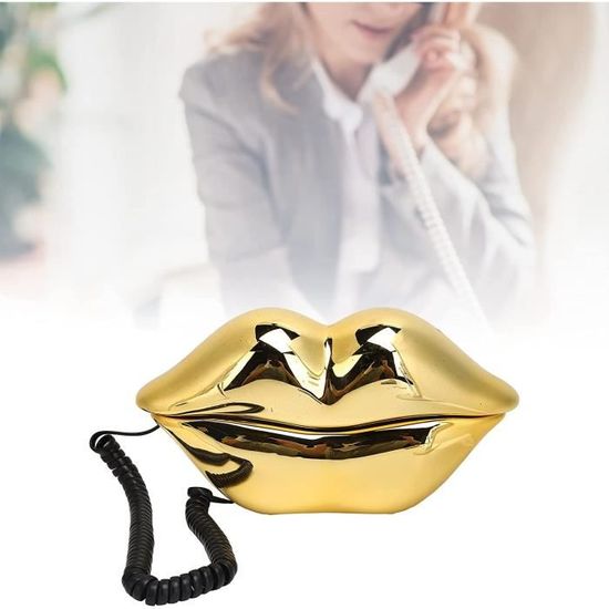 Lips Landline Gold, Téléphone Fixe de Bureau avec Fonction de Stockage ...