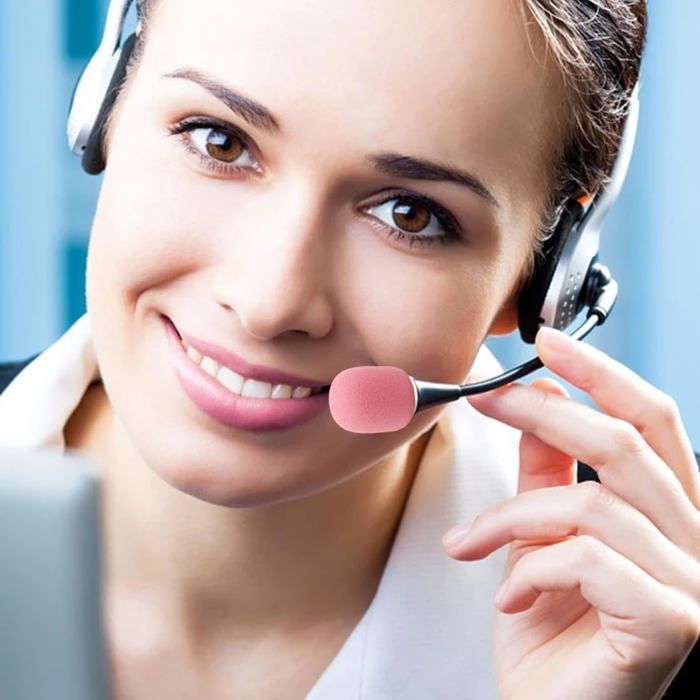 20 Pcs Bonnette Micro,Mousse Micro,Mousse Micro Casque,Rose,Micro ...