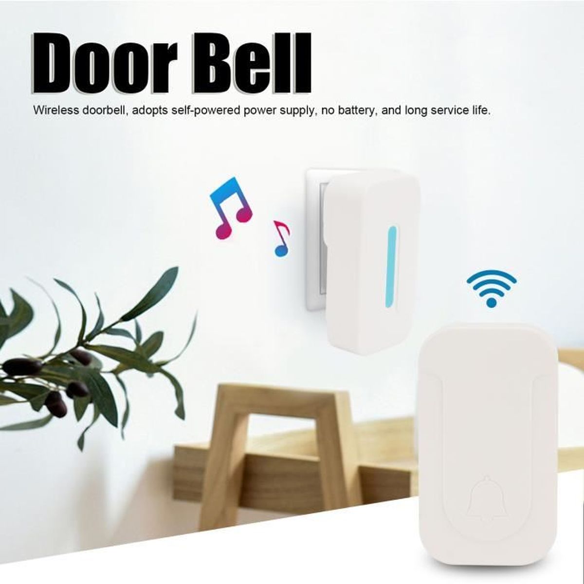 Sonnette de porte sans fil facile à utiliser pour les résidences de ...